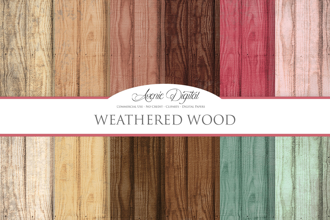 Weathered Wood Digital Paper Texture, a Texture Graphic by Avenie ...