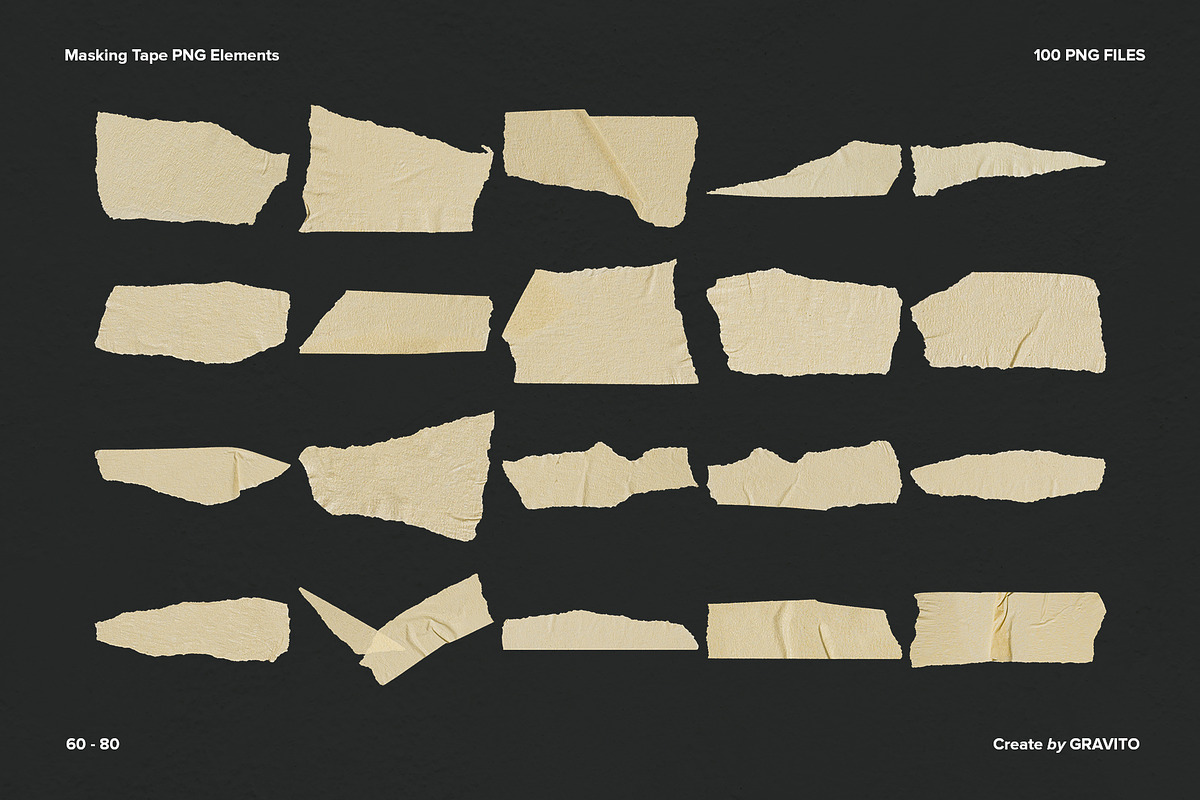 Paper Tape PNG Elements, a Texture Graphic by Gravito