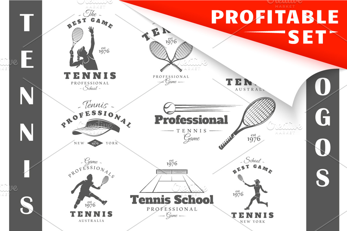 16 Tennis Logos Templates, a Branding & Logo Template by Art Design