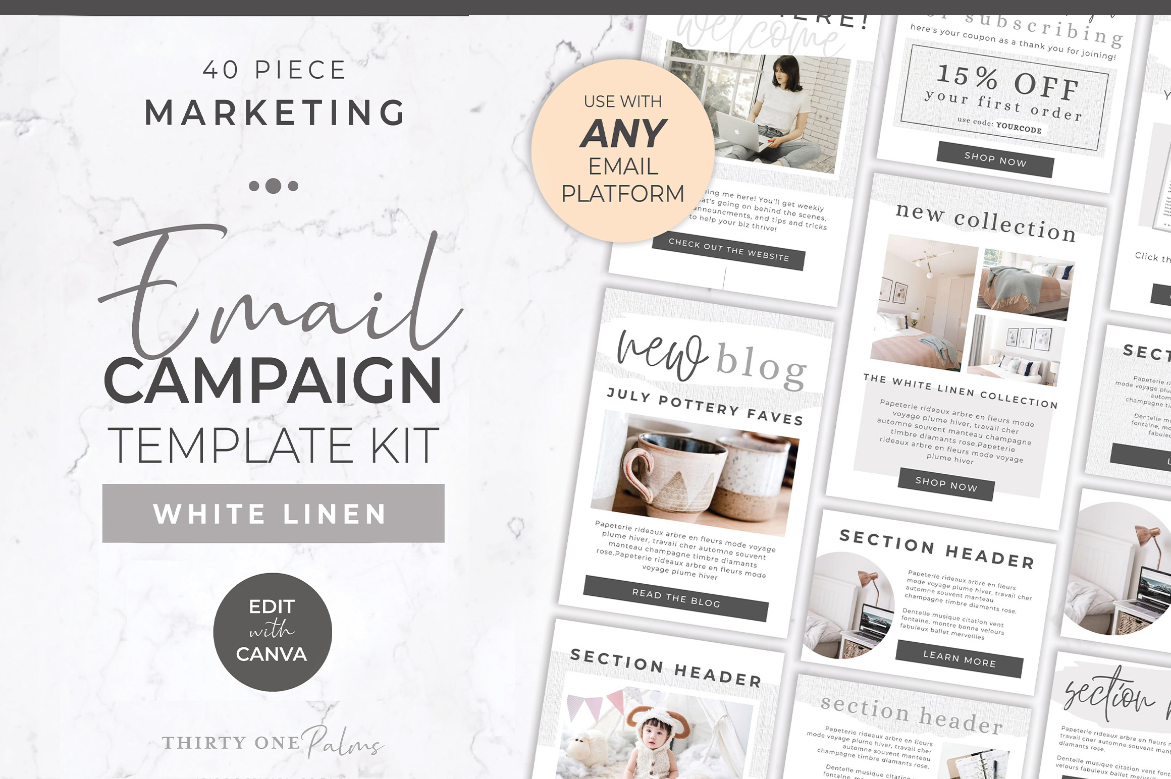 Email Marketing Template Canva Set, an Email Template by Thirty One ...