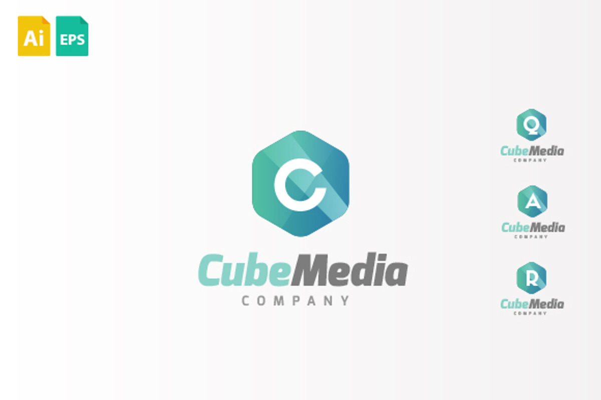 CubeMedia Logo, a Branding & Logo Template by Schneider Design Store