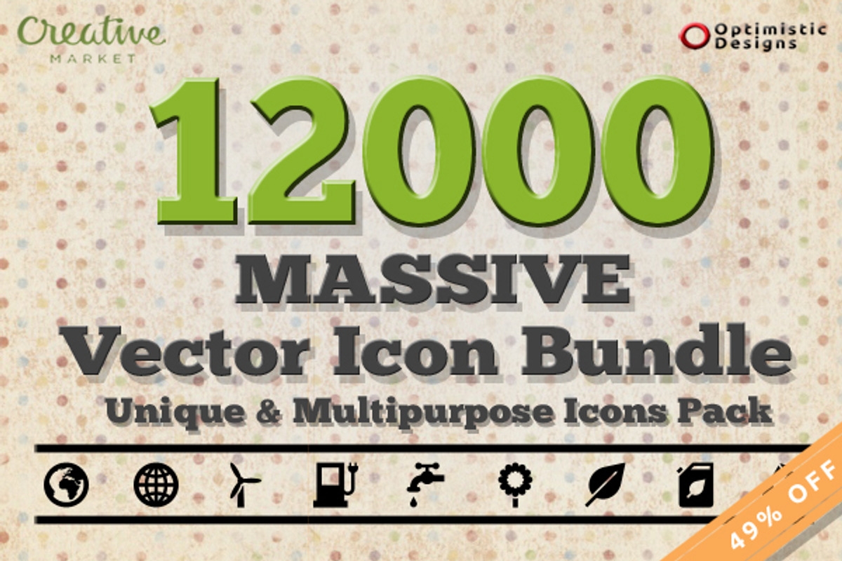 12000 Massive Vector Icons Bundle #1, a Solid Icon by Optimistic Designs