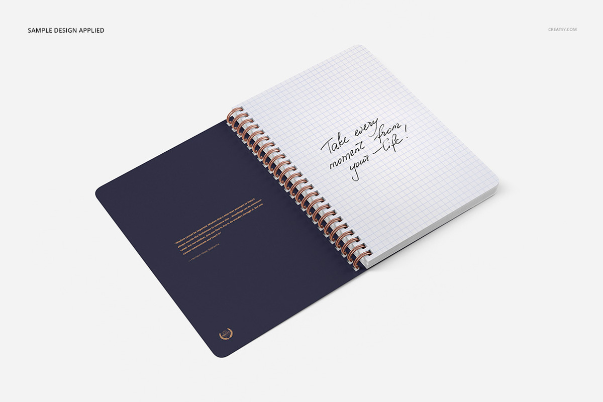 Notebook Mockup Set (square holes), a Print Template by creatsy5