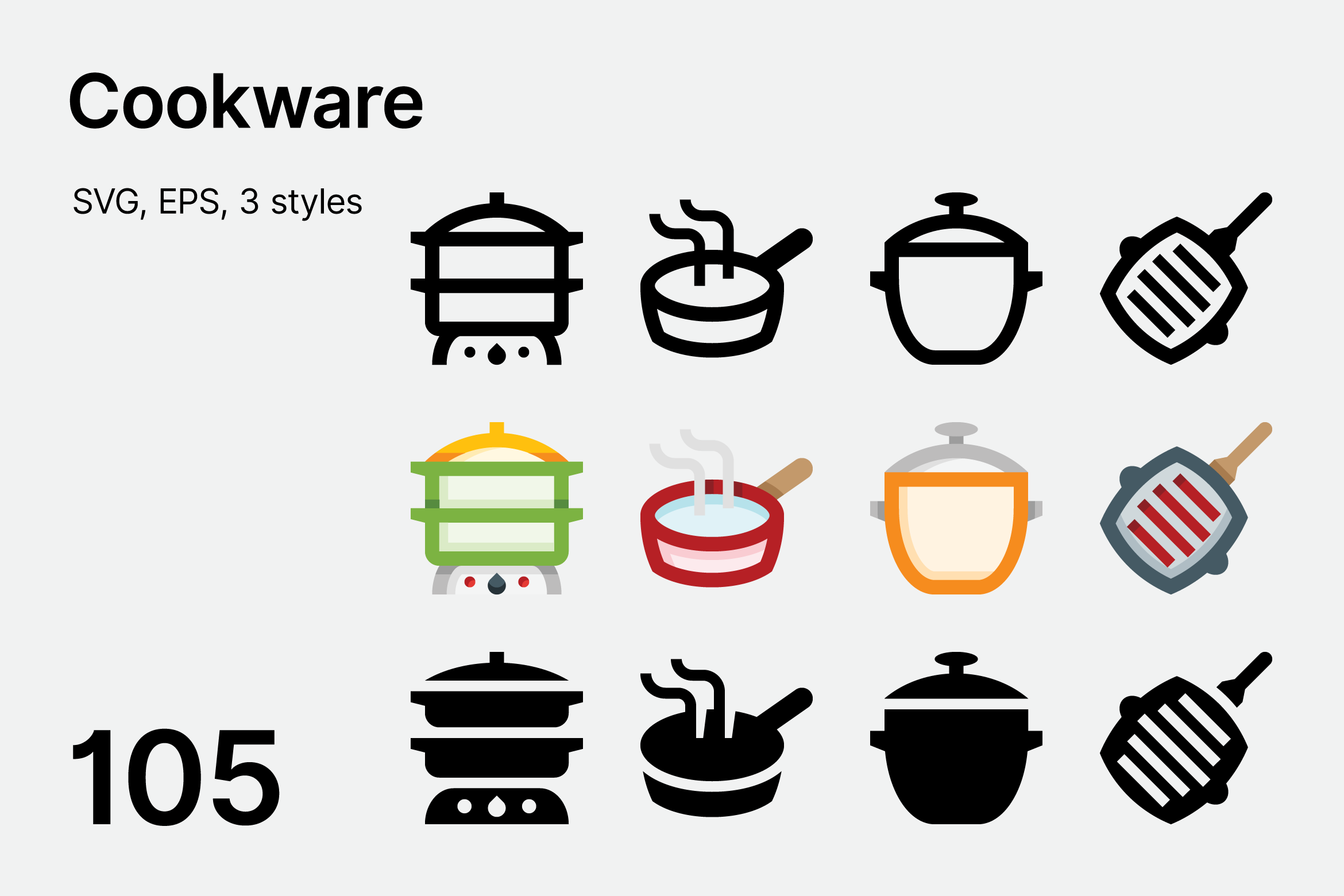 Basicons / Kitchen / Cookware | Icons ~ Creative Market