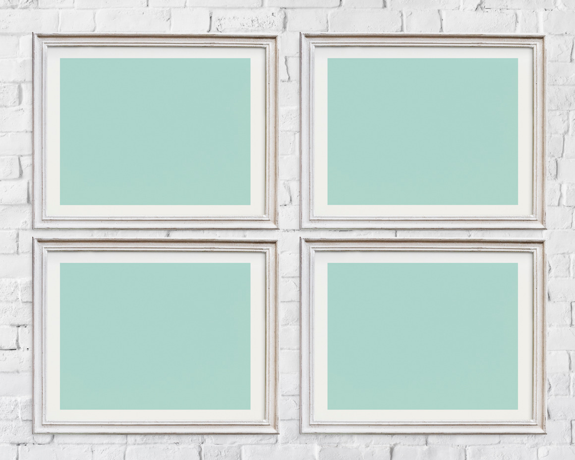 Four photo frames on wall psd containing psd, layer, and blank, an ...