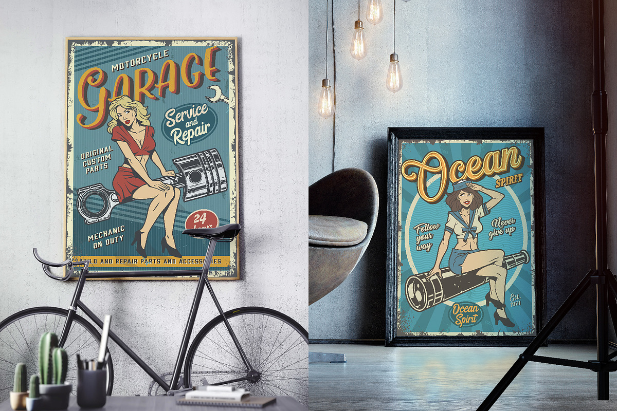 Pinup Retro Posters, a Person Illustration by DGIM studio