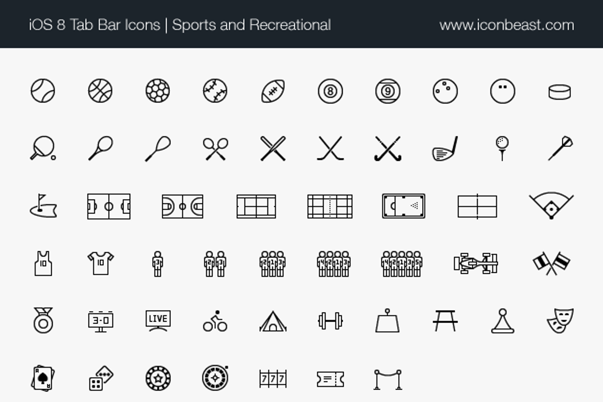 3000+ iOS 8 Tab Bar Icons, an Outline Icon by thebeast