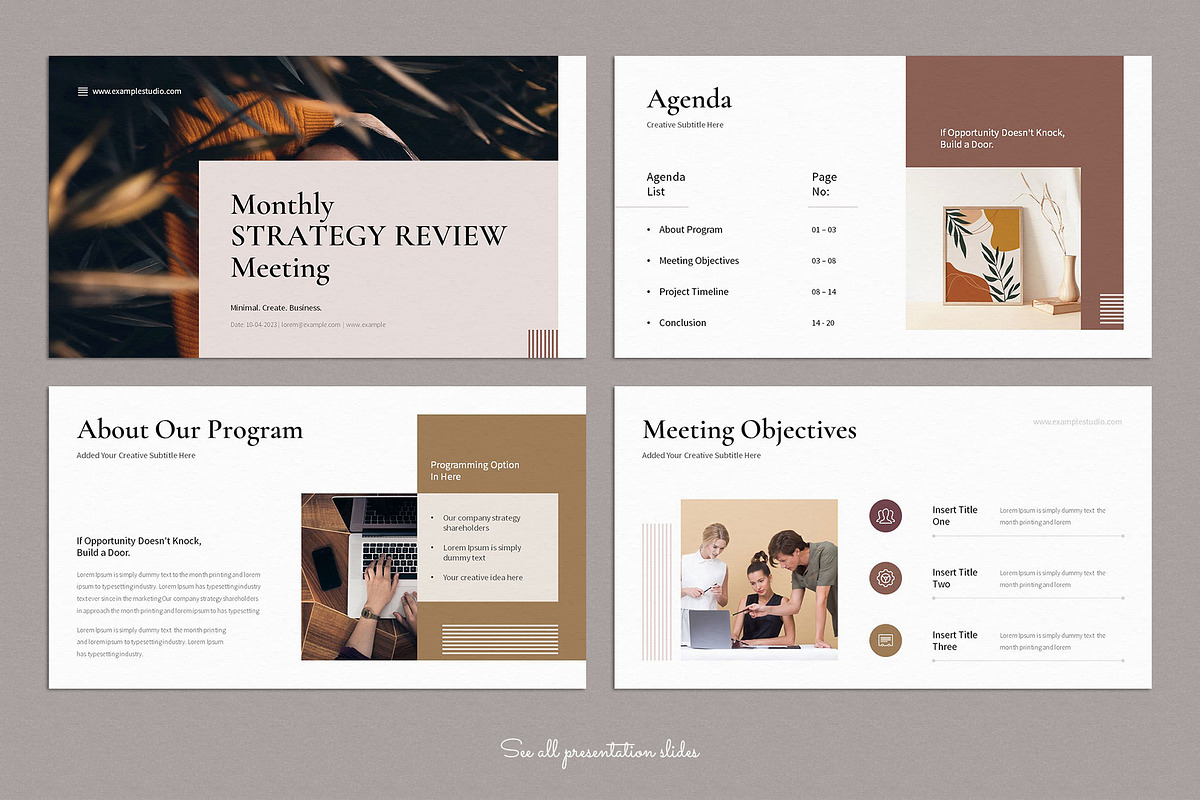 Strategy Review Meeting Presentation, a Presentation Template by ...