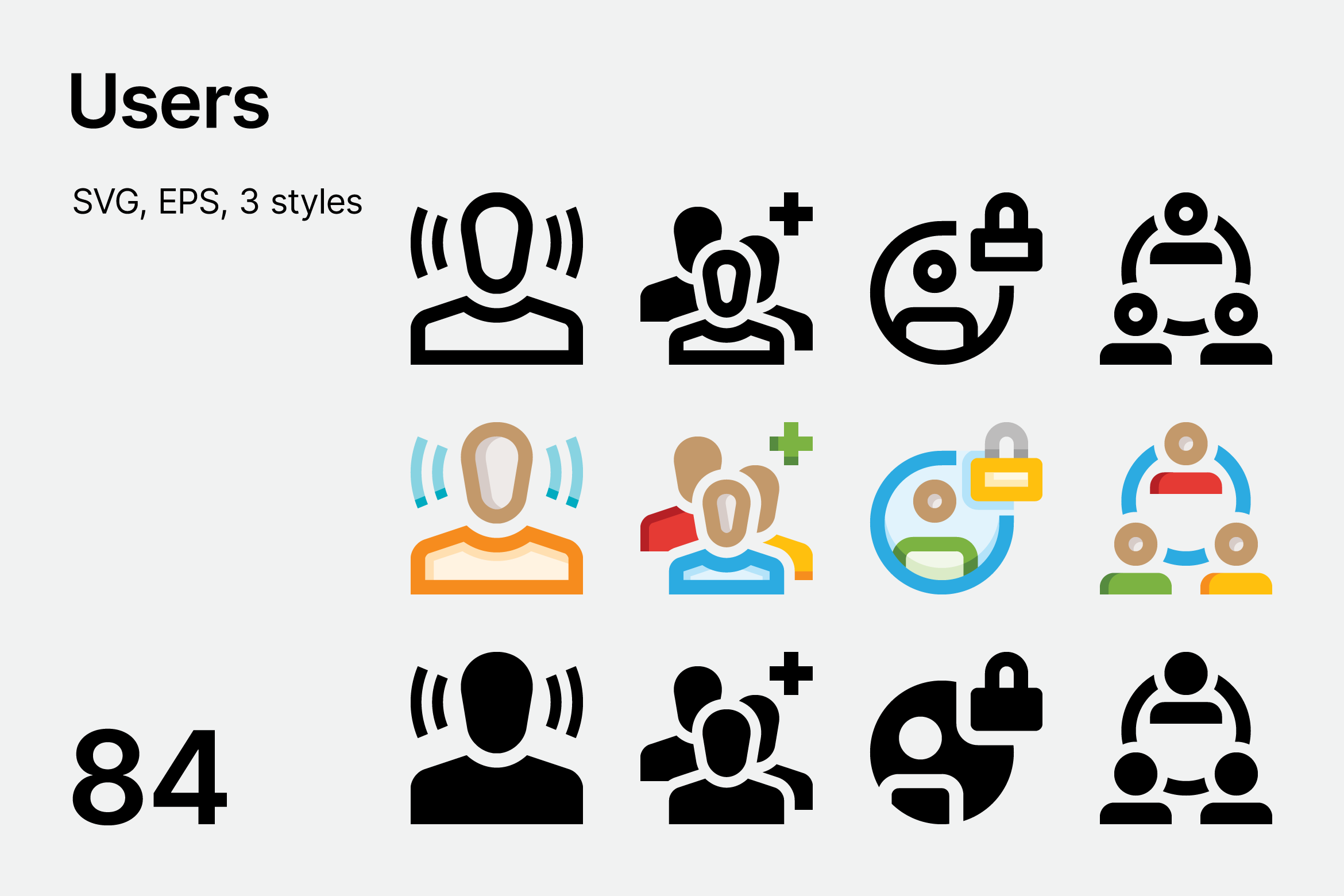 Basicons / UI / Users, an Icon by EDT.Graphics | Creative Market