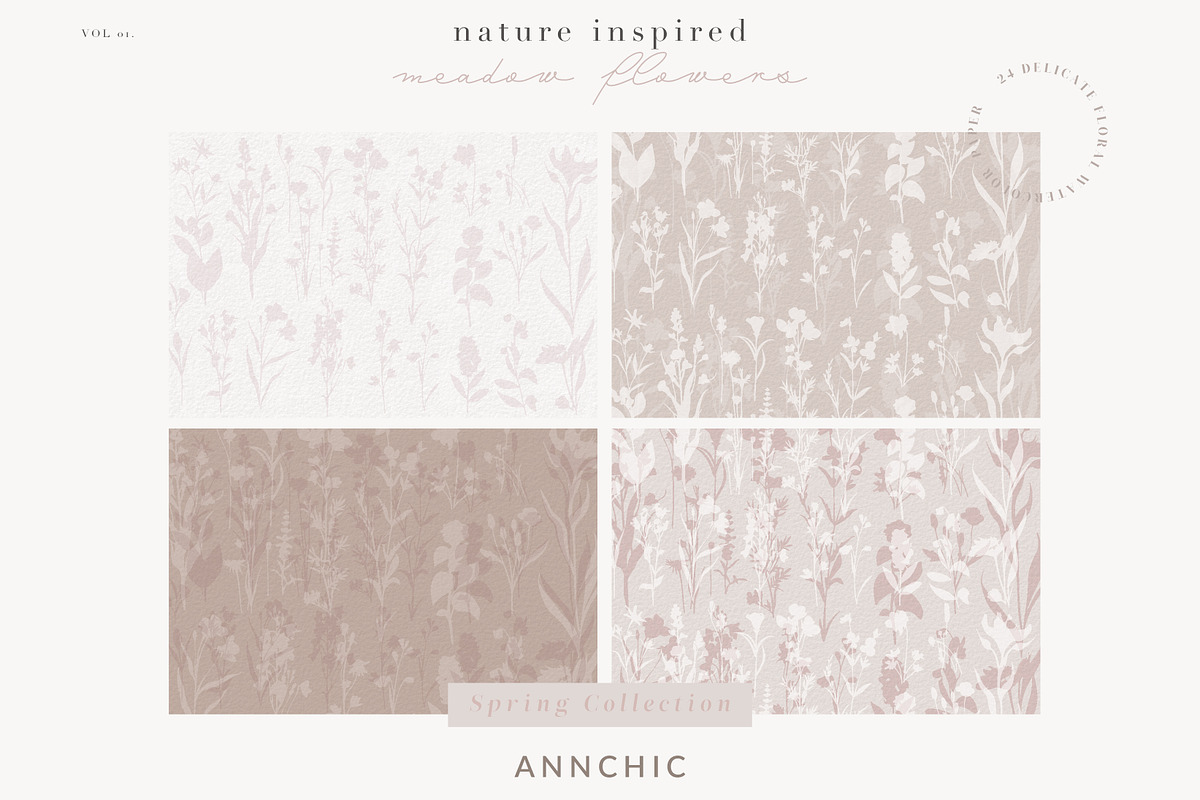 Meadow flowers - Digital art paper, a Texture Graphic by Anna Sokol ...