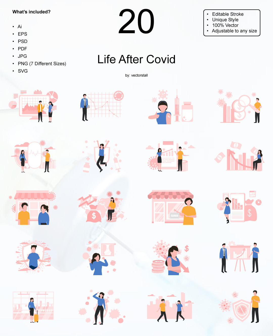 Life After Covid, a Healthcare Illustration by Vector Stall