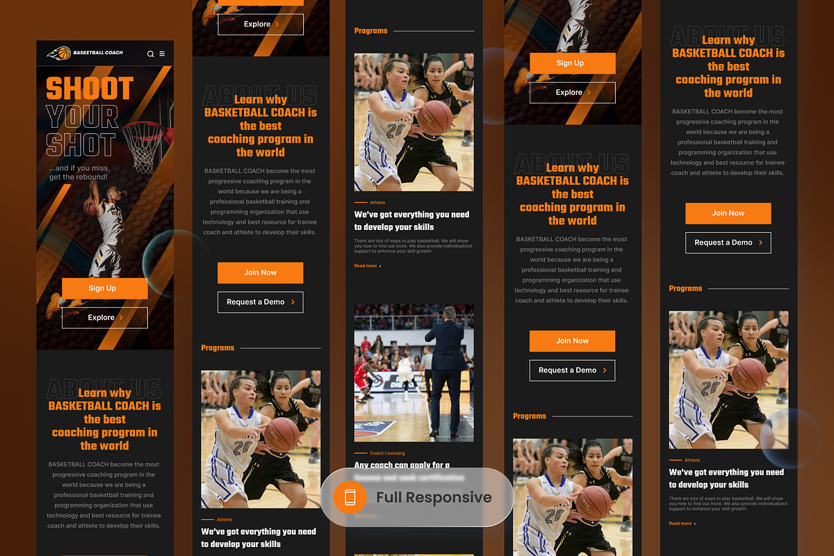 Basketball Coach Web Template, a Websites & App Template by SLAB! Design