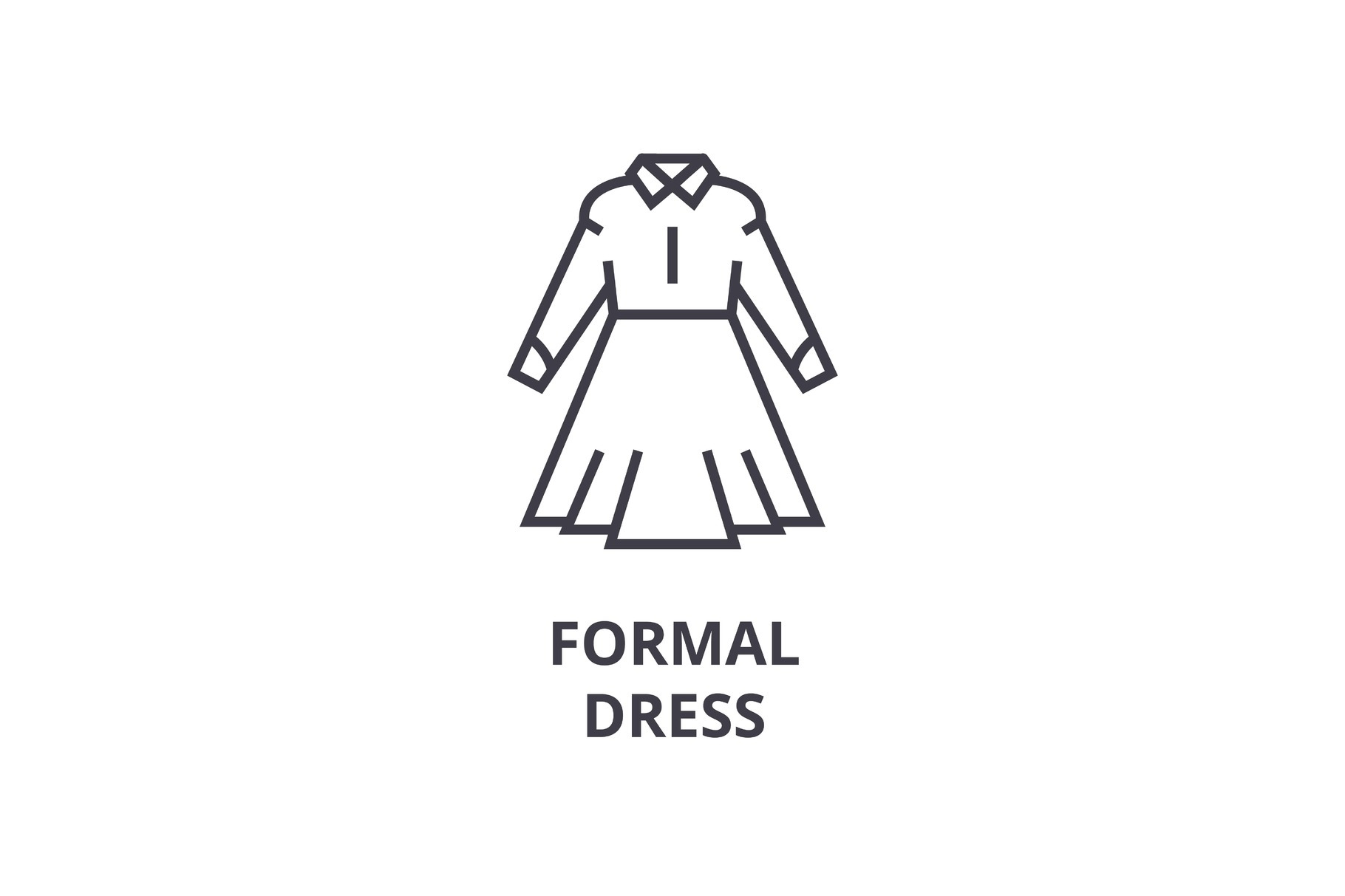 office formal dress line icon, outline sign, linear symbol, vector ...