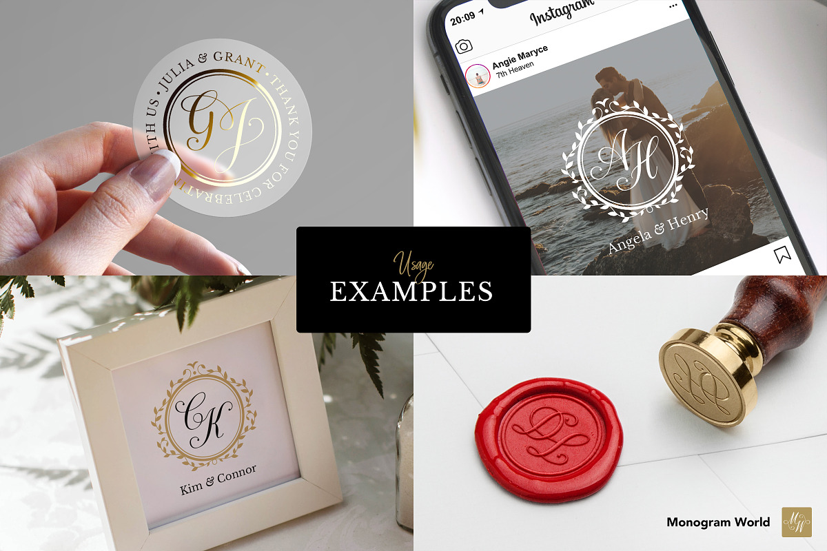 Wedding Monogram AD, a Branding & Logo Template by Monogram World