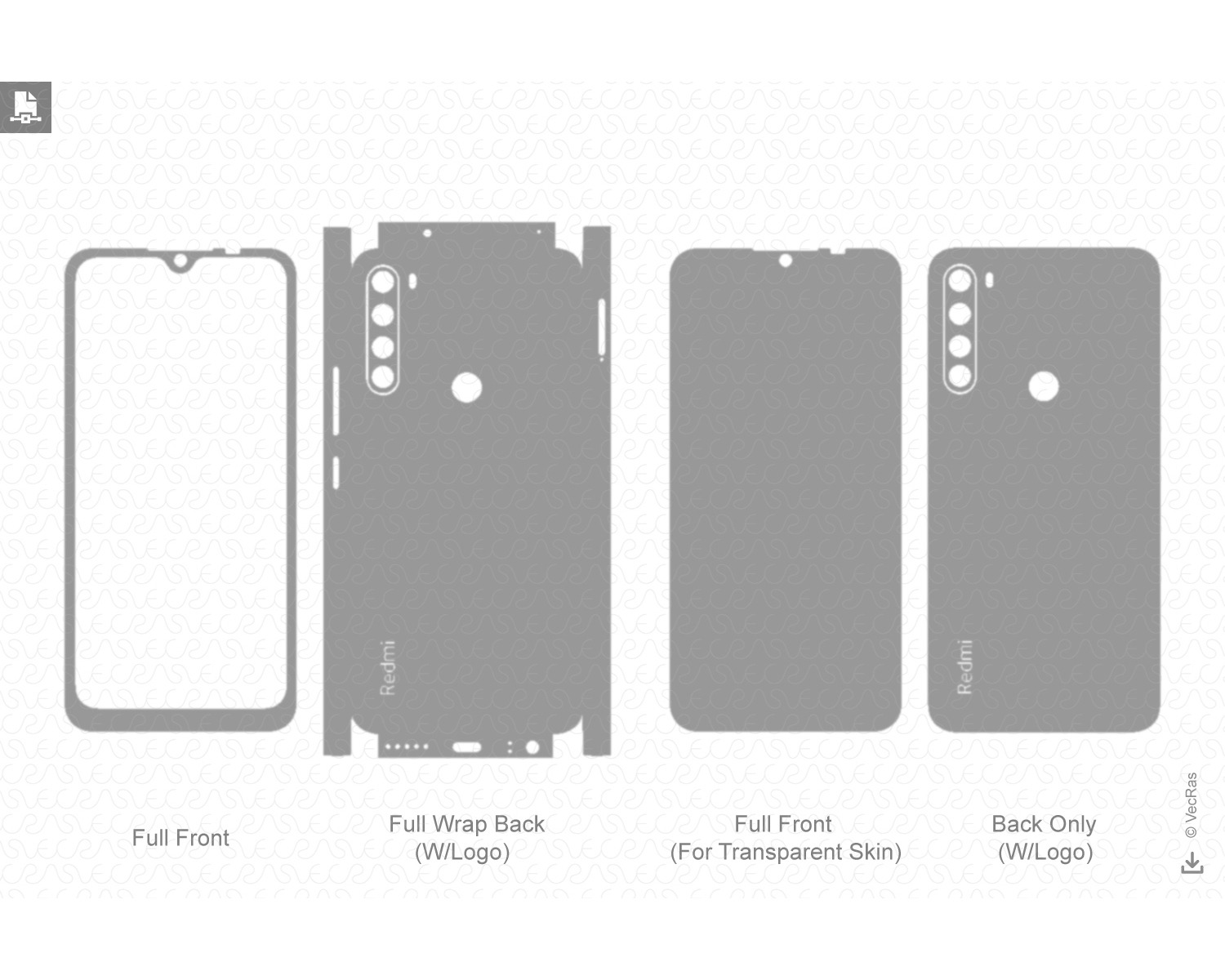 Redmi Note 8 (2019) Skin Template, an Illustration by VecRas