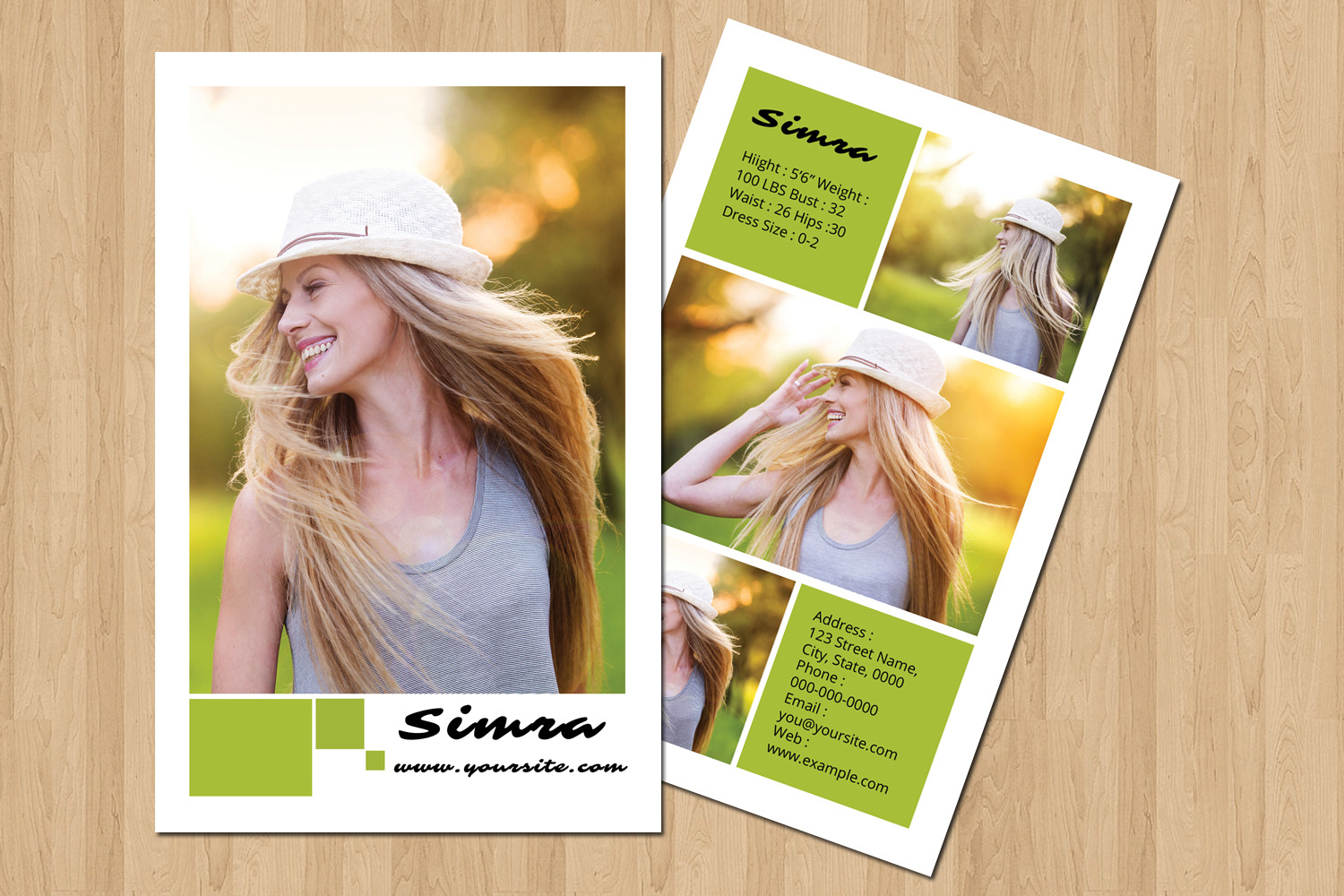 Modeling Comp Card-V663, a Card Template by Template Shop