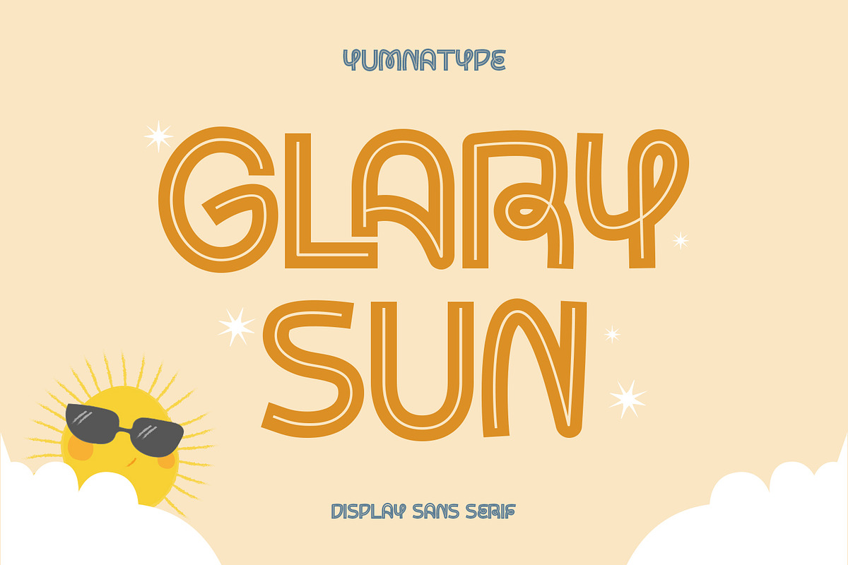 Glary Sun, a Symbol Font by yumnatype
