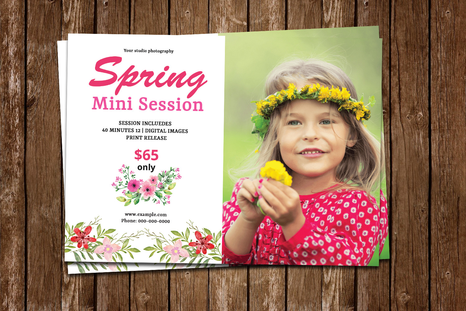 Spring Mini Session Template-V778 | Flyer Templates ~ Creative Market