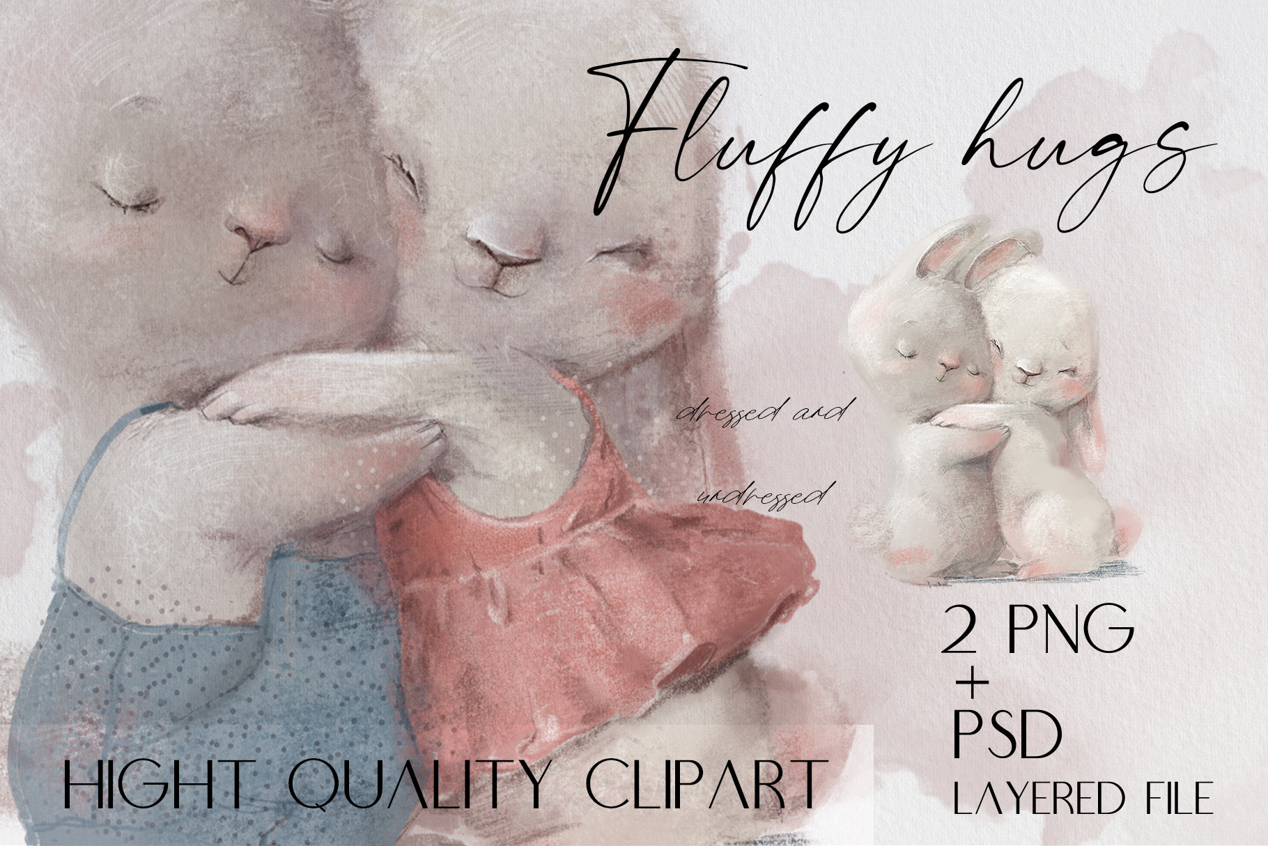 Fluffy Hugs, an Illustration by Eve Farb