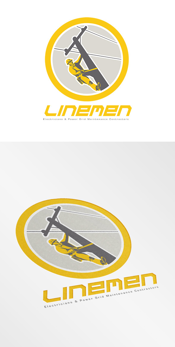 Linemen Electricians Power Logo, a Branding & Logo Template by ...