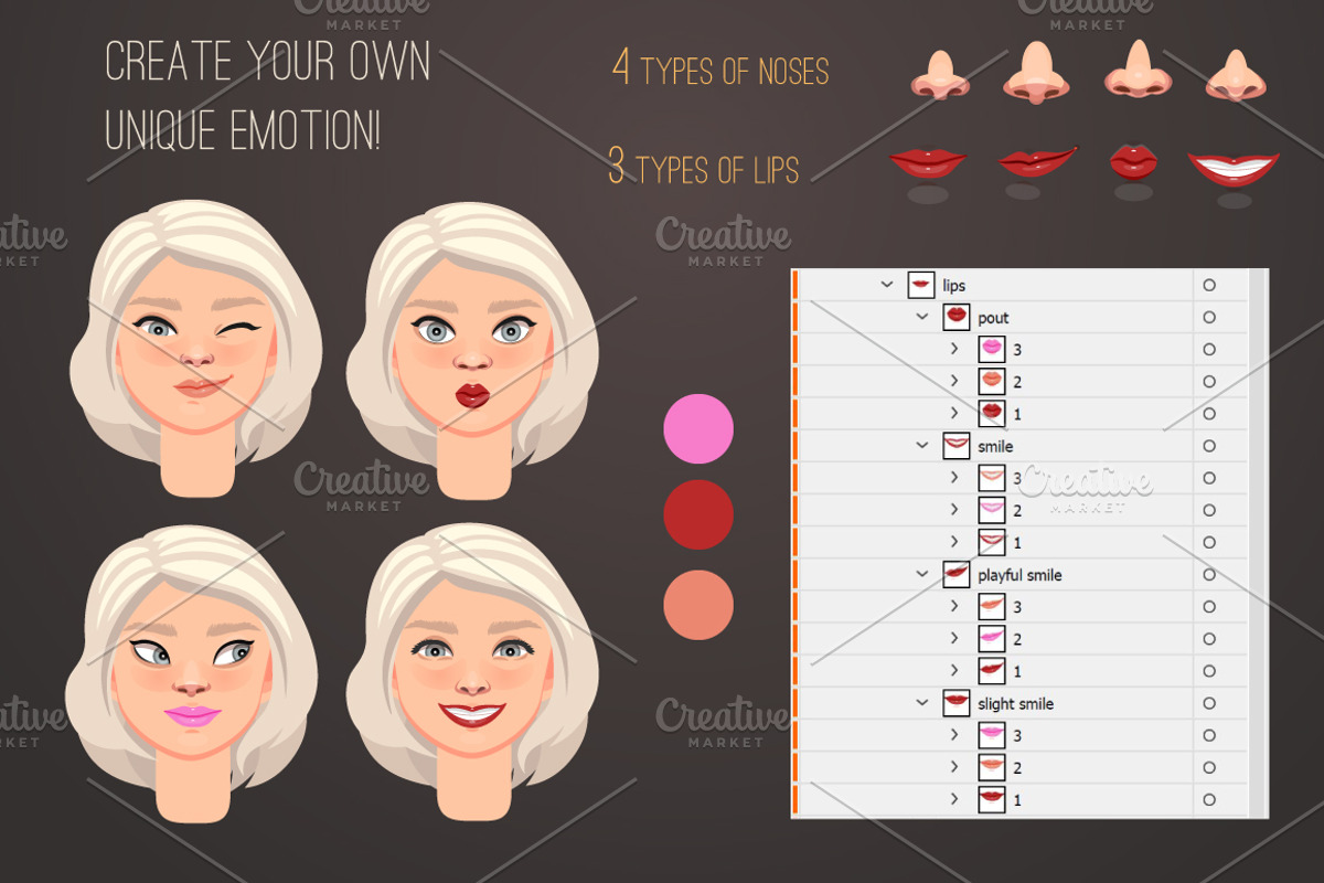 vector Character portrait creator, a Person Illustration by Mandarinkas art