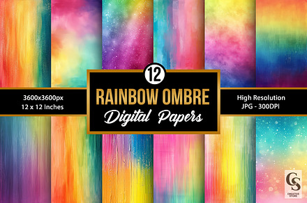 Orange Ombre Watercolor Backgrounds | Background Graphics ~ Creative Market