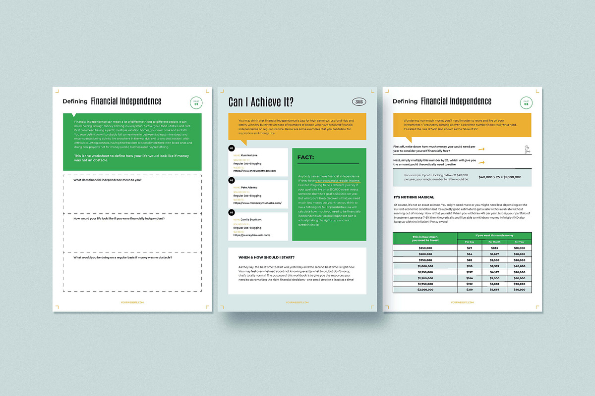 Financial Independence Workbook, a Templates & Theme by AndrewPixel