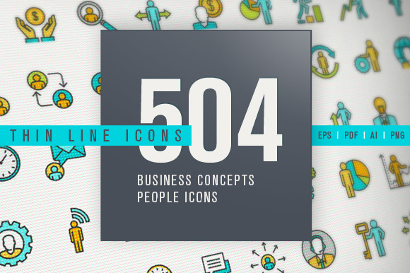 Thin Line People Icons Bundle, an Outline Icon by PureSolution