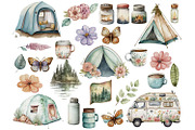 Glamping Camping Clipart Collection, a Graphic by JBArt Clipart