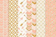 Peach Glitter Digital Papers, a Pattern Graphic by Amanda Ilkov