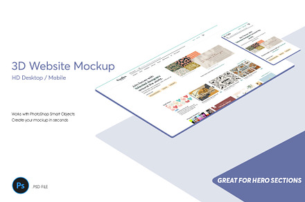 3D Website Mockup - Vol. 2, a Device Mockup by 8Link