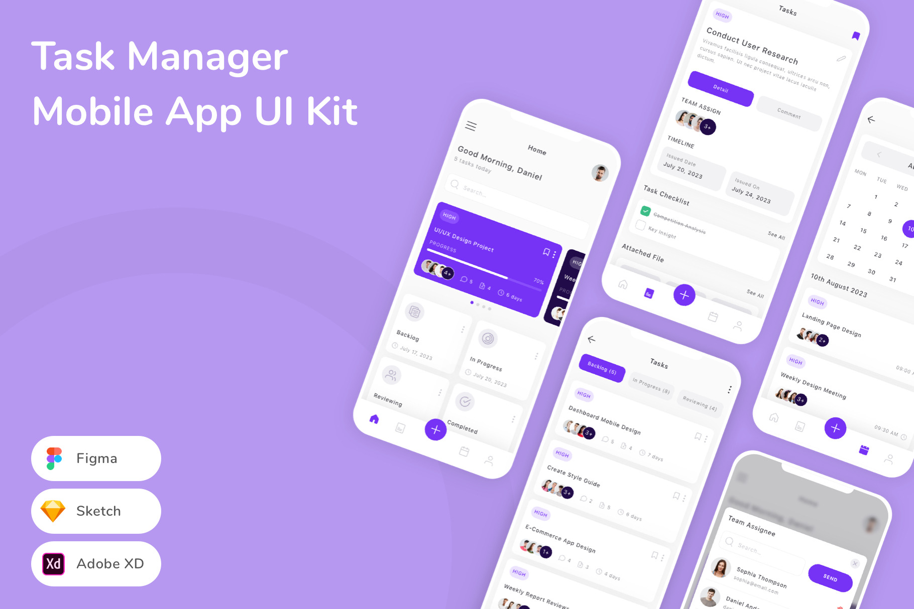 Task Manager Mobile App UI Kit, an UI Kit Template by Betush
