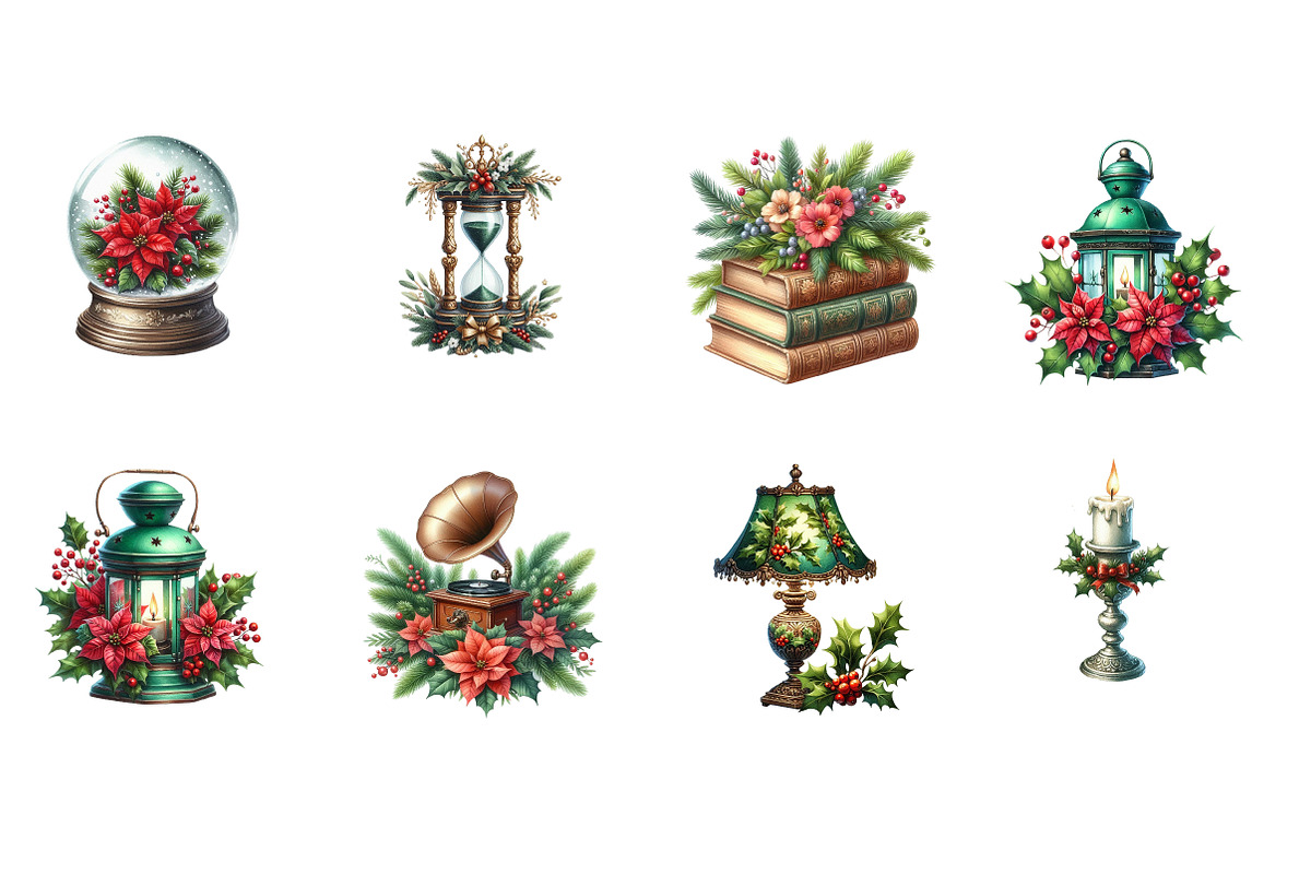 Watercolor Christmas Antique clipart, an Illustration by Designworld
