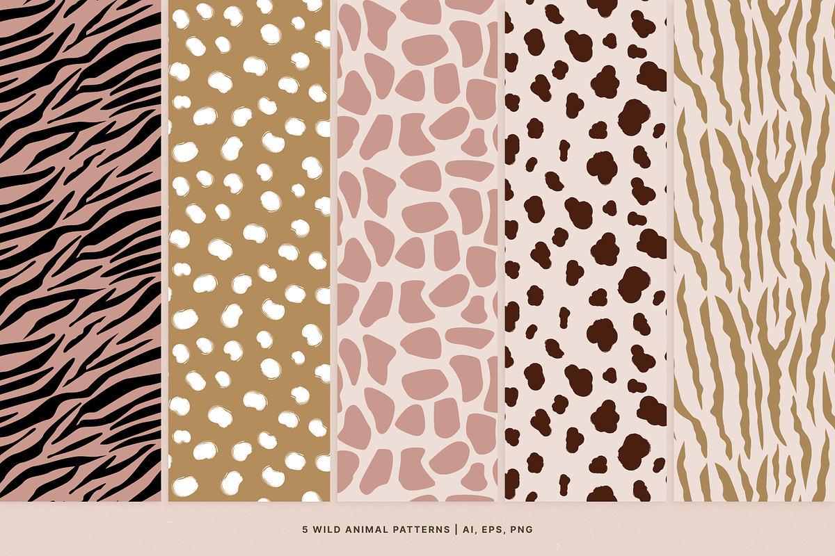 Wild Animal Patterns, a Pattern Graphic by Promo Graphics | Creative Market