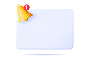 3D Notification Popup with Bell Icon, a Technology Illustration by Abscent