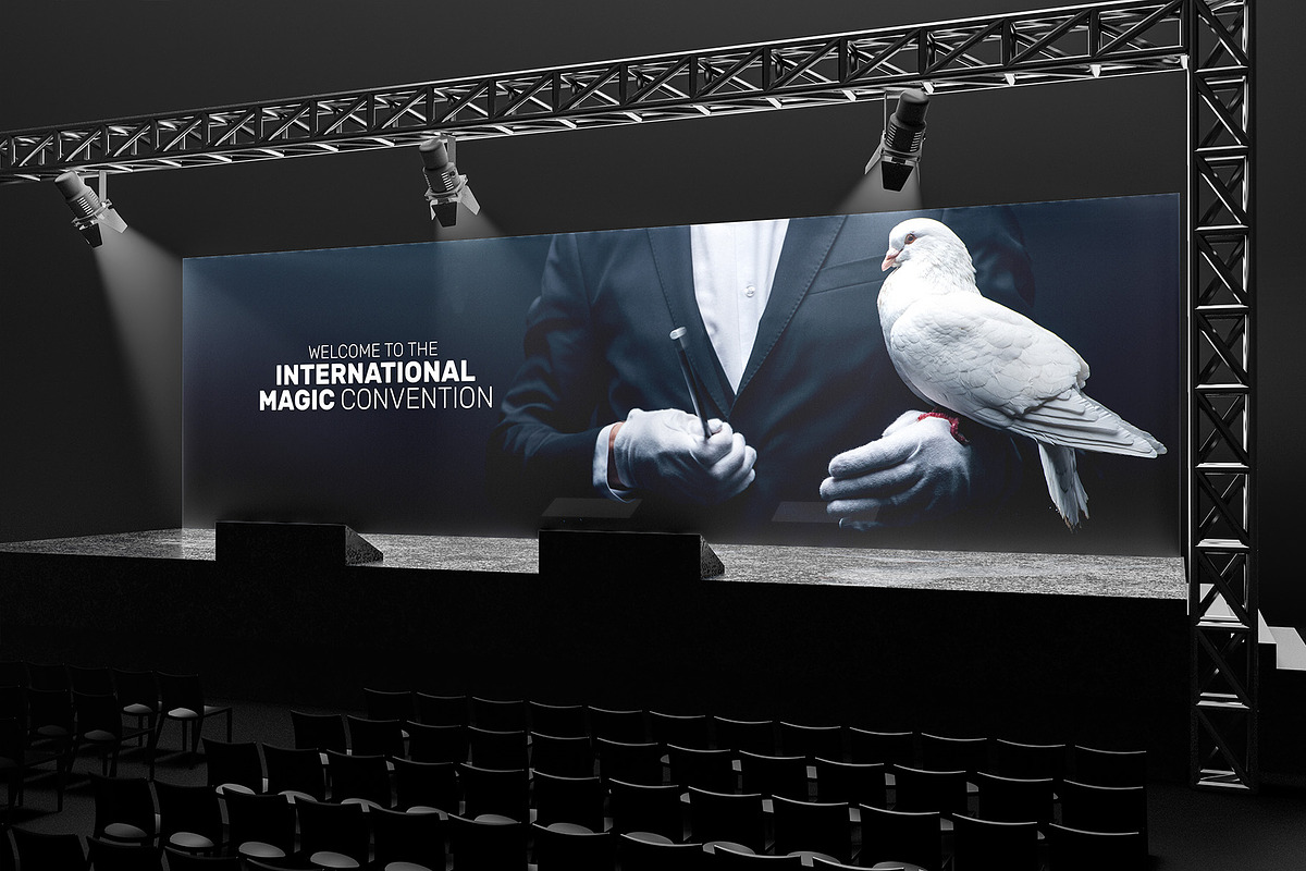 Conference Hall Screen Mockup, a Product Mockup by Illusiongraphic