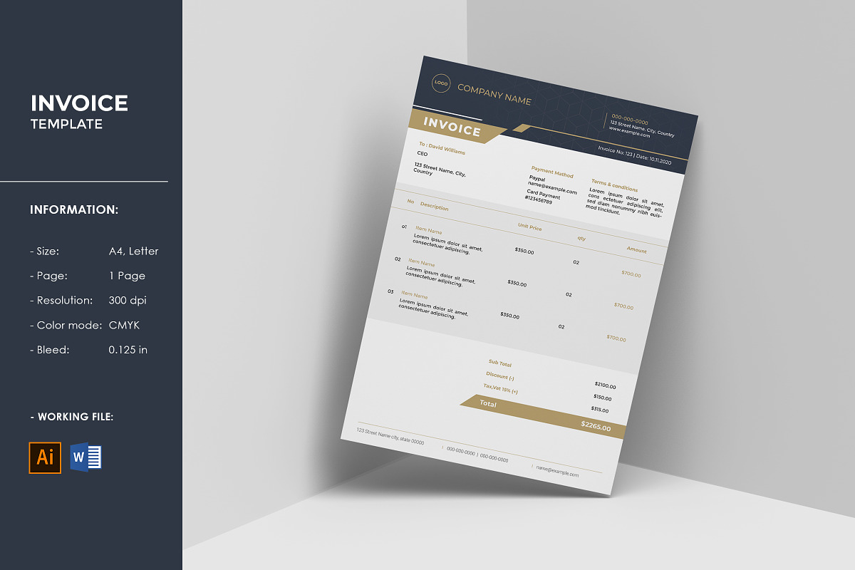 Invoice Template, a Stationery Template by retrographix
