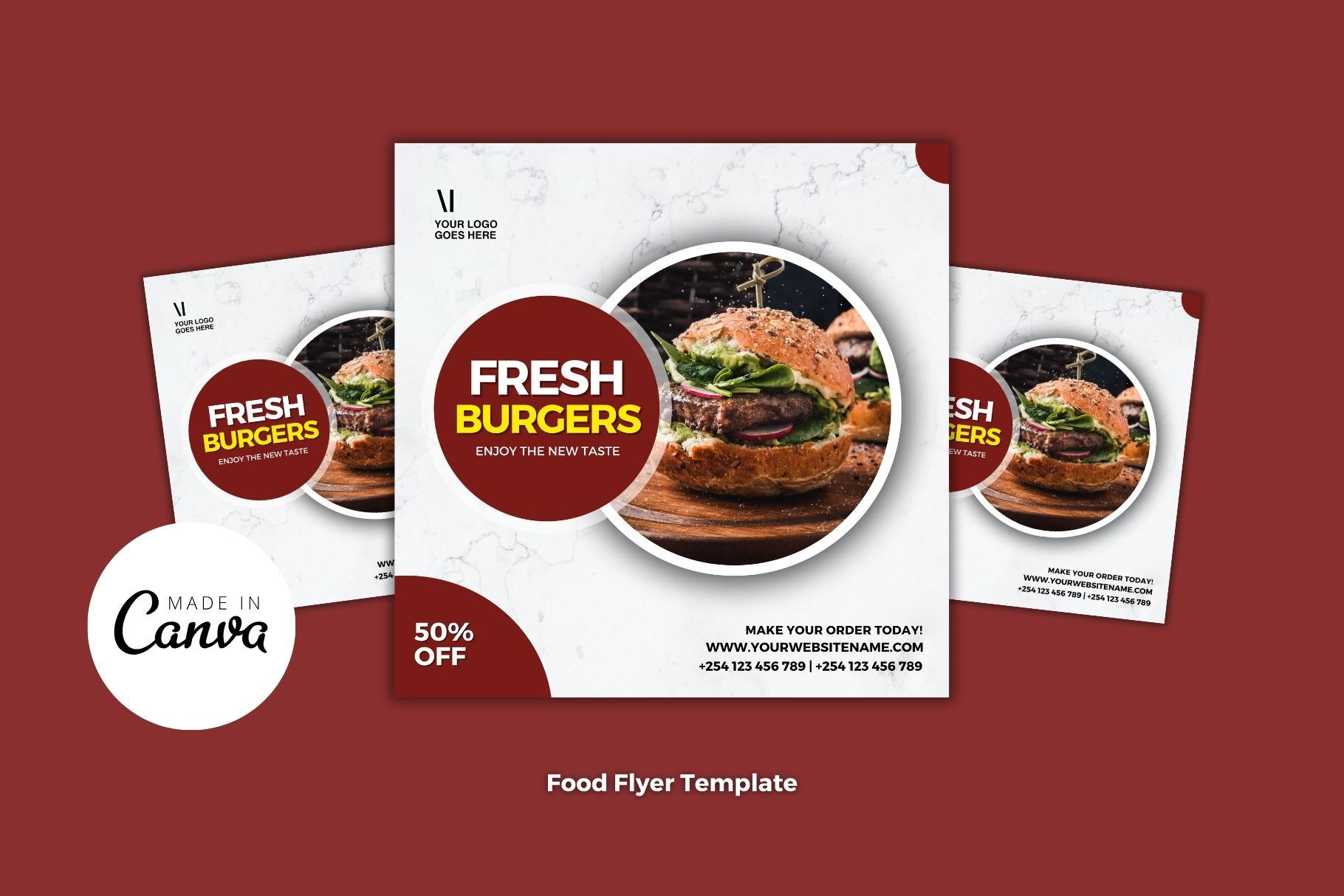 Burger Fast Food Canva Template, a Social Media Template by MK Creatives