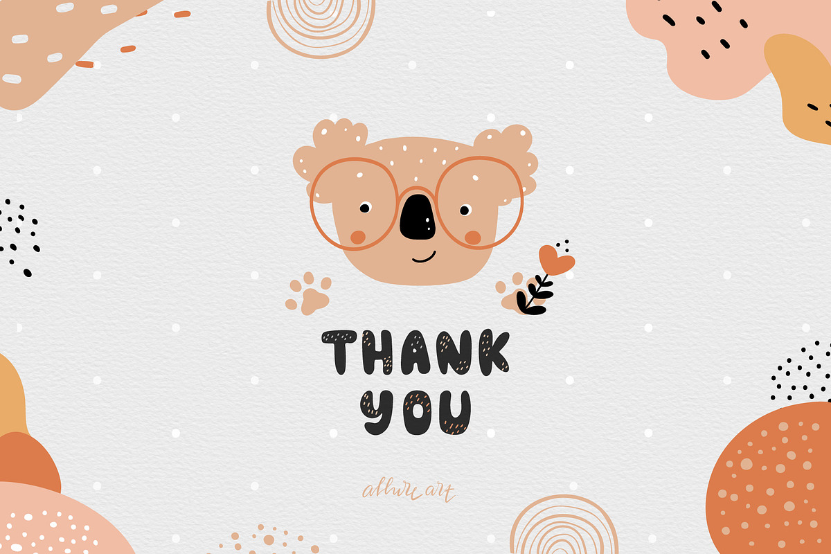 Abstract Shapes & Baby Animals Set, an Animal Illustration by Allure Art