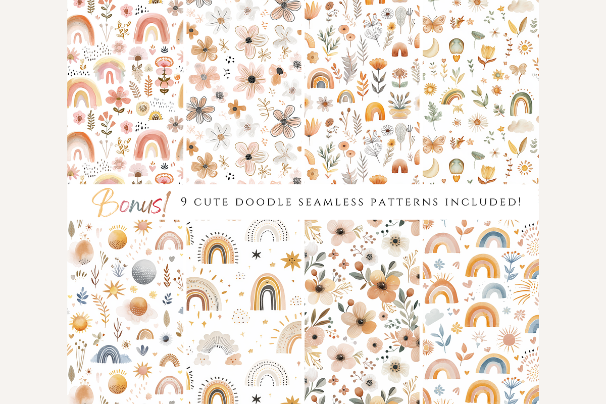 Cute Boho Doodle Clipart Set, an Animal Illustration by ClipArtCharm