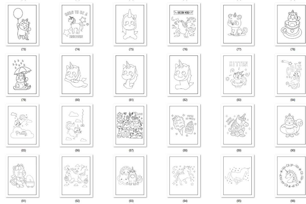 120 Unicorn Vector Activity Pages, an Illustration by Blue Digital Studio