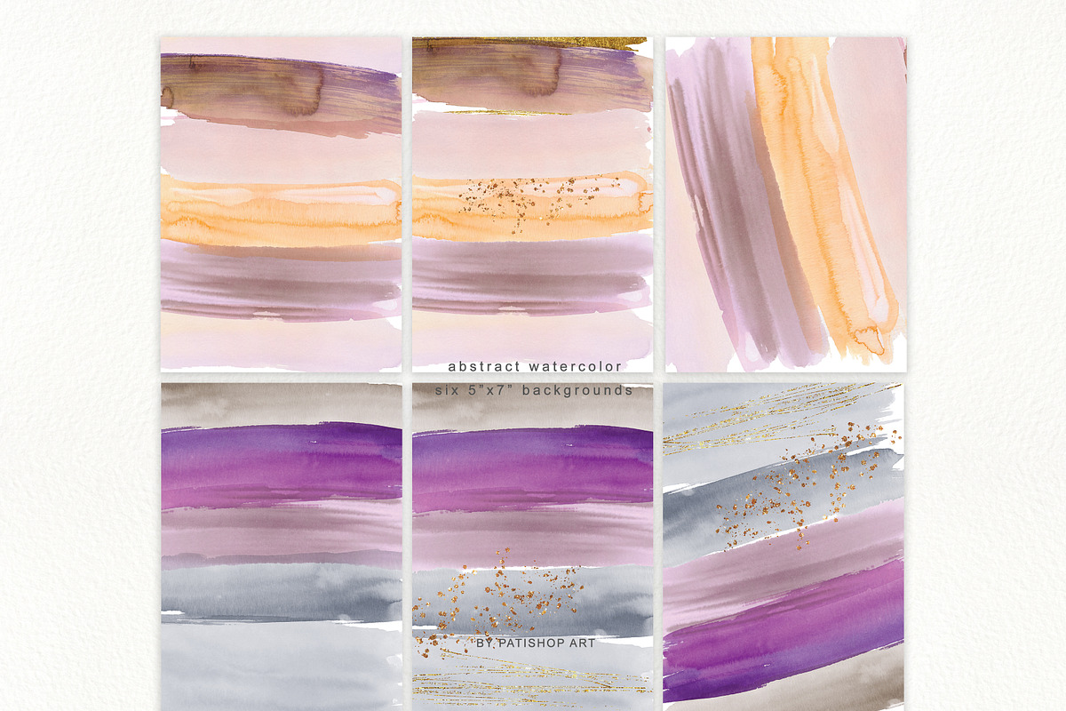 Watercolor Brush Strokes Backdrops, a Texture Graphic by Patishop Art