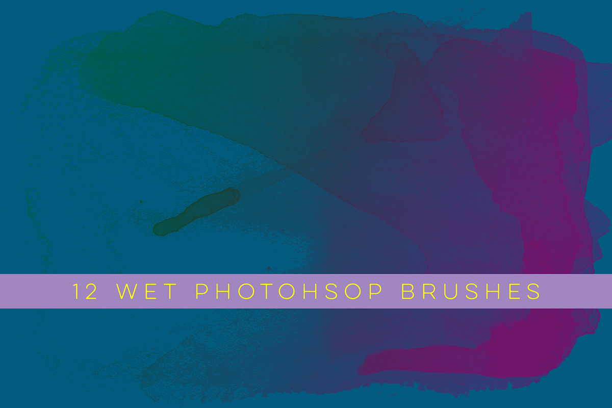 12 Wet Photoshop Brushes, a Brush Add-On by CC CREATIVE CO