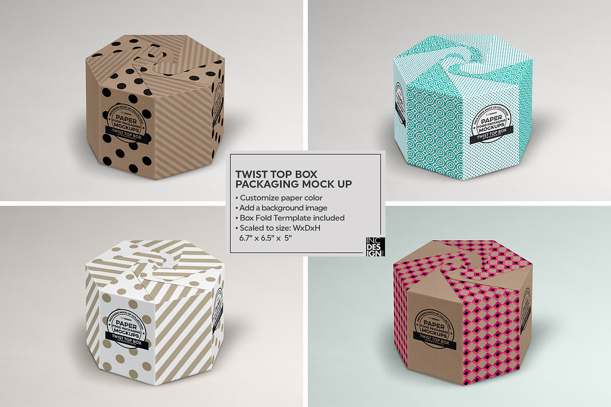 Twist Top Box Packaging Mockup, a Cups & Container Mockup by INCDesign