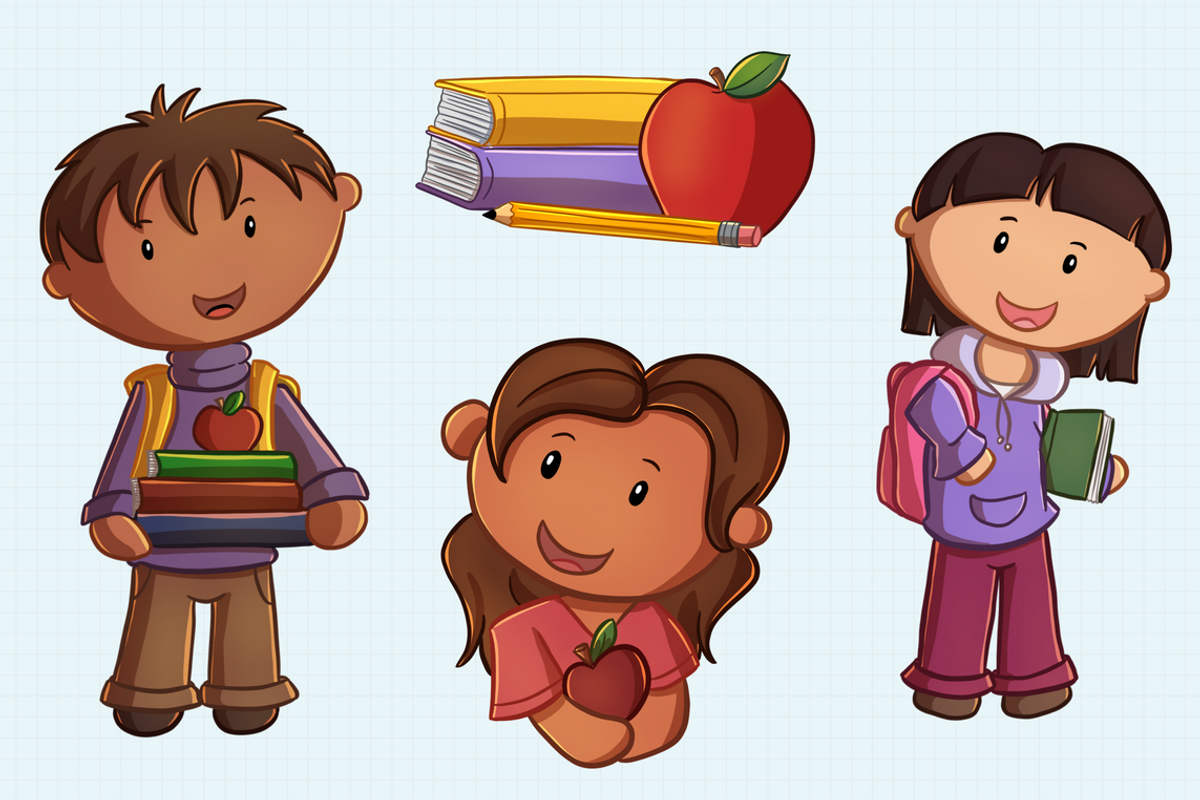 Cute School Kids Clip Art, an Education Illustration by Keepin' It Kawaii
