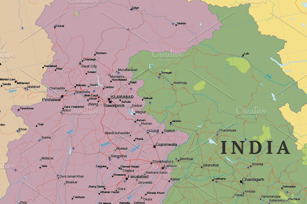 Political Map of Asia - Central Asia