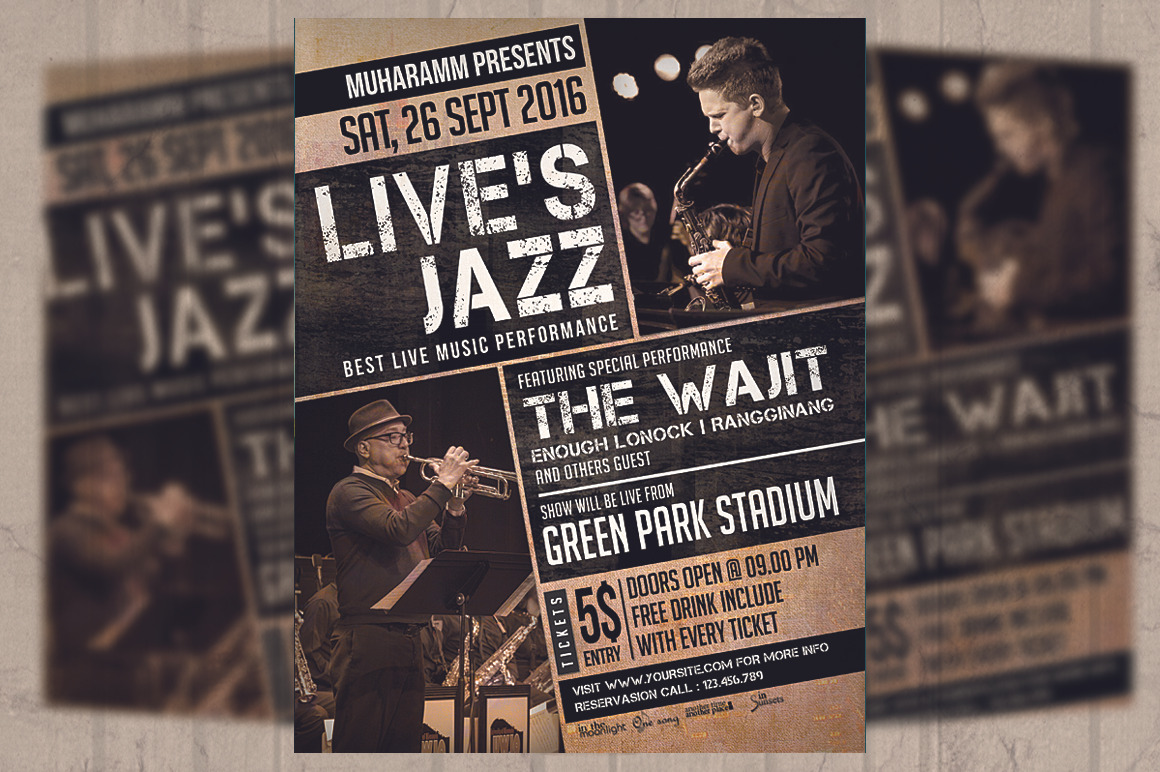 Jazz Music Event Flyer / Poster, a Flyer Template by Septian | Creative ...