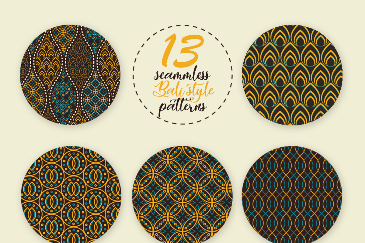 Wonderful Bali - Vector patterns set, a Pattern Graphic by Tasha Romart