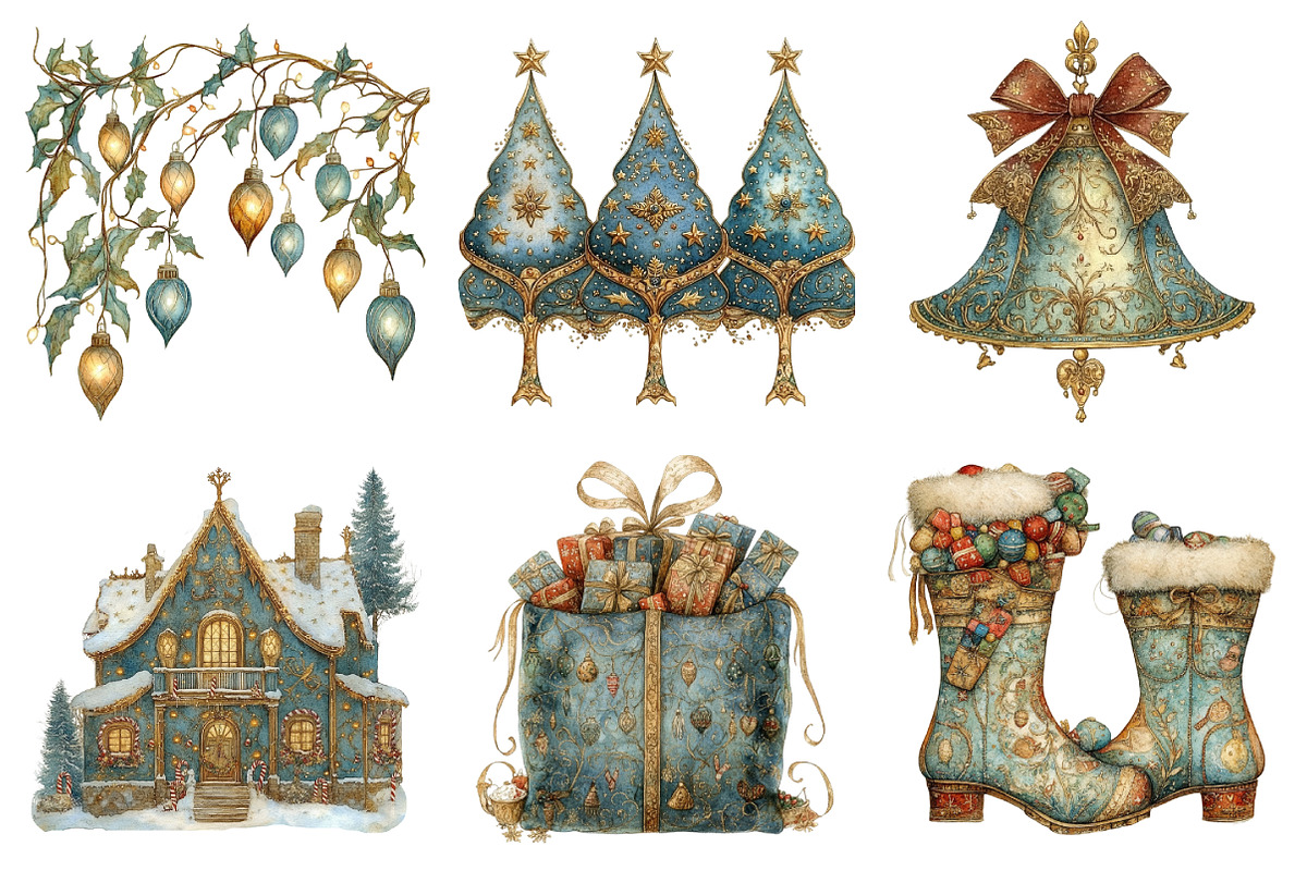 Christmas Clipart Bundle, an Illustration by Daily.Designs