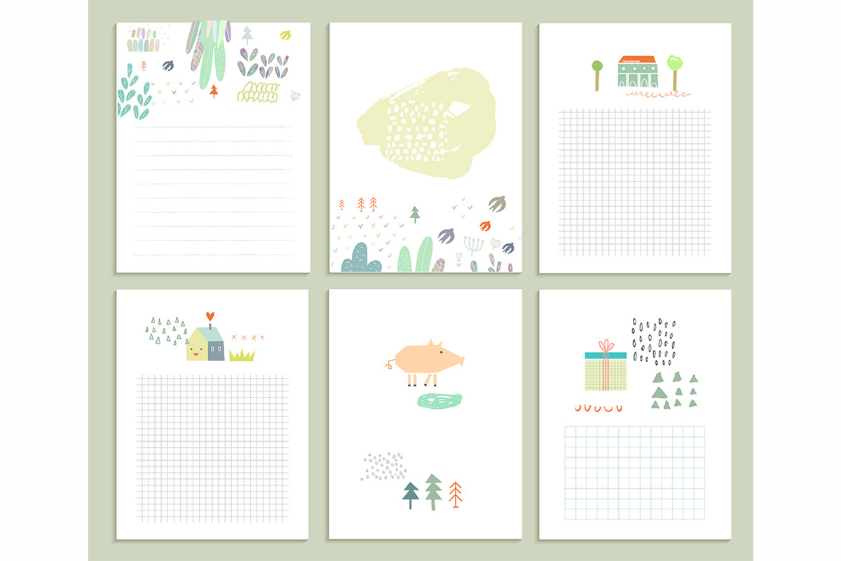 30 templates of cute cards, an Education Illustration by Lera Efremova